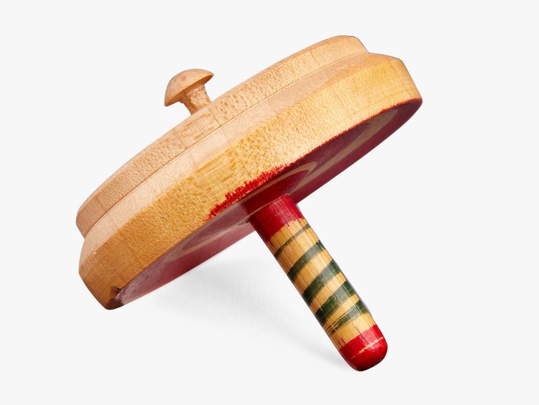 Red and Green Spiral Spinning Top—Toys & Play