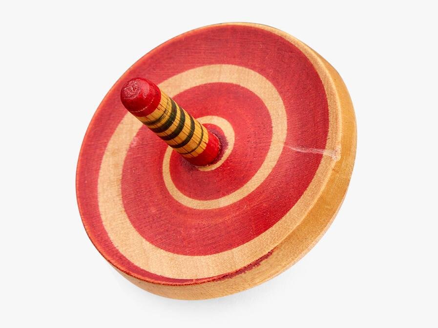 Red and Green Spiral Spinning Top—Toys & Play