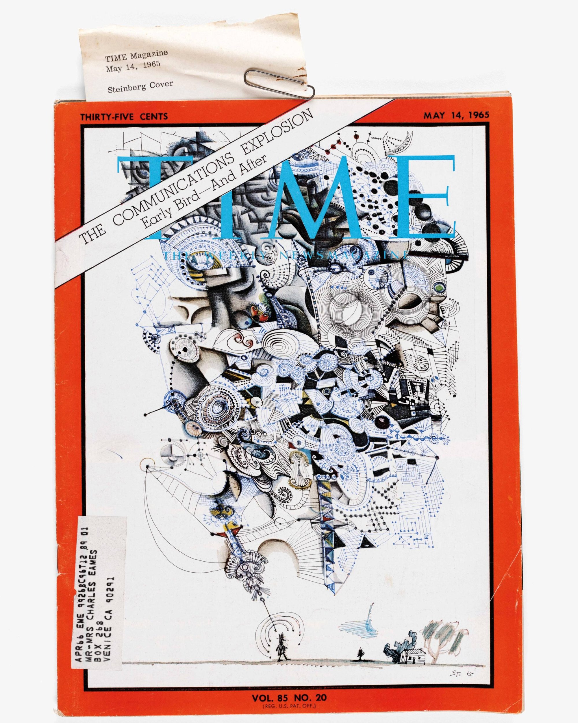 Saul Steinberg Time Magazine Cover Art, 1965